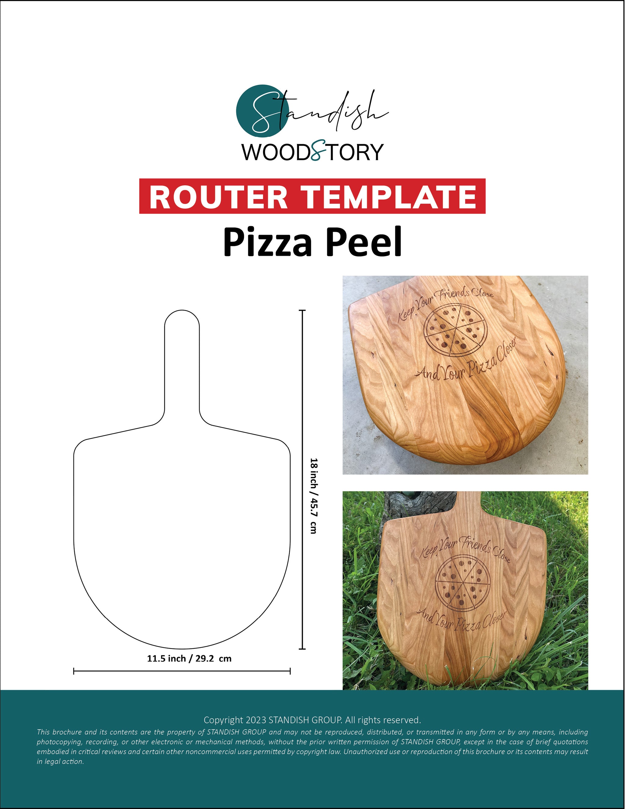 Acrylic Template - Pizza Peel Router Template – Standish WoodStory