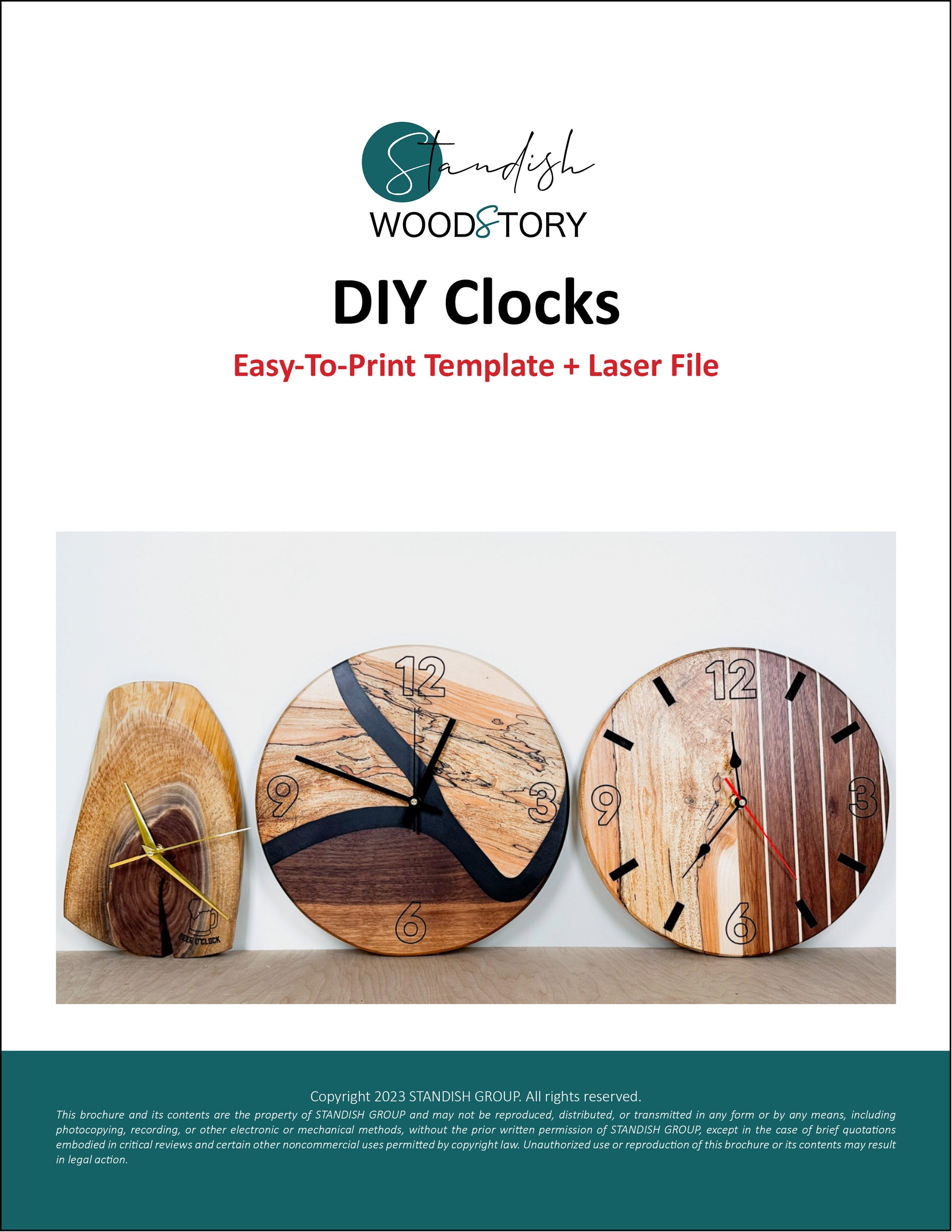 FREE Clock Template & Graphics (Print at home + Lightburn SVG ...